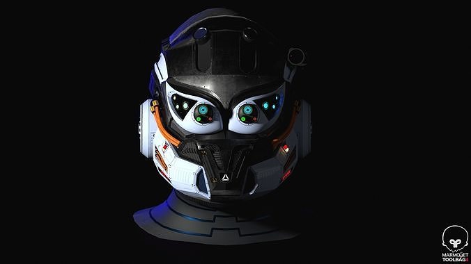 3D model Sci-Fi Helmet concept game ready 3d Model VR / AR / low-poly ...