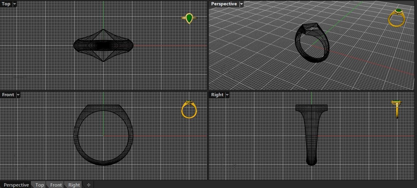 Signet Ring Rhomb 3D print model 3D model 3D printable | CGTrader