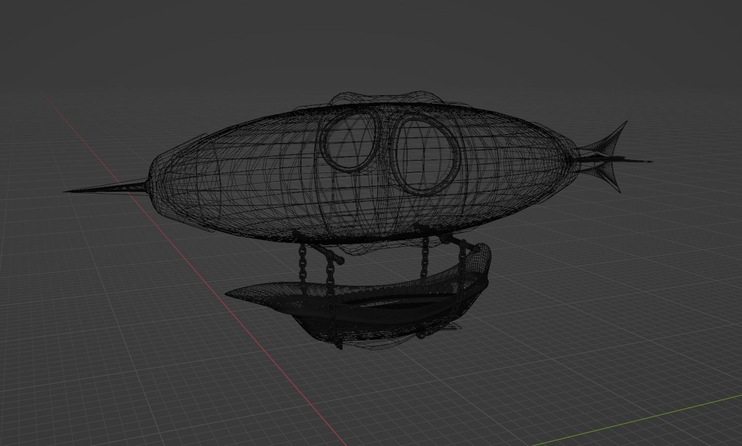 Zeppelin 3D Model hot air balloon with boat 3D model | CGTrader