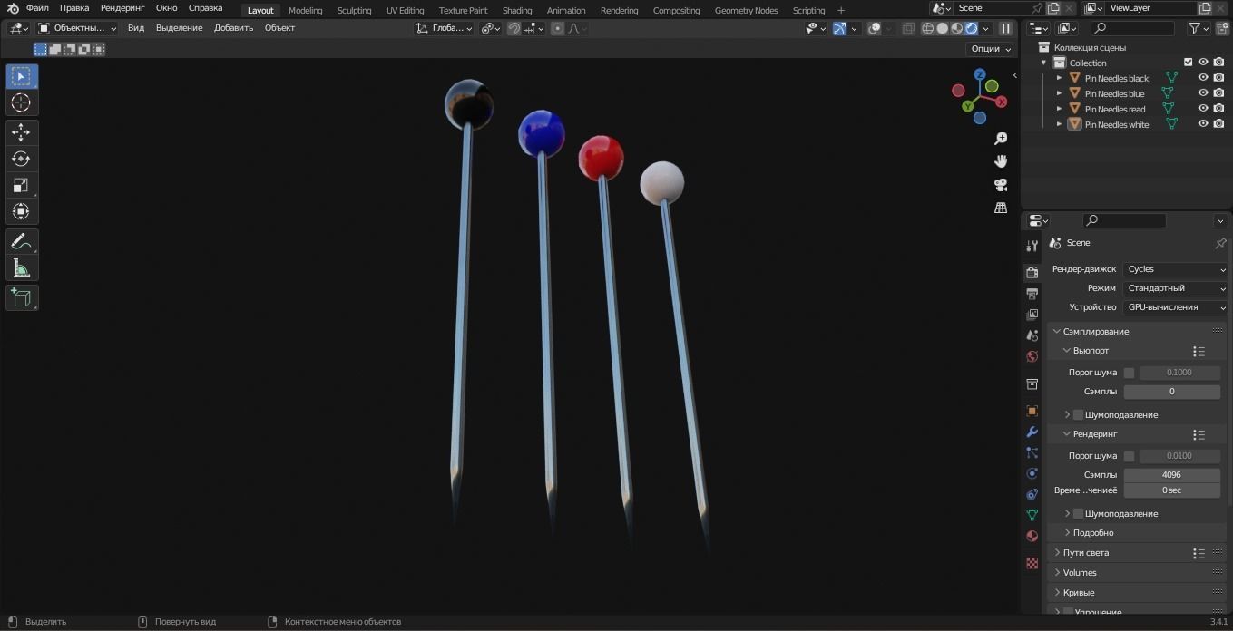 3D model Pin Needles 3D Models VR / AR / low-poly | CGTrader