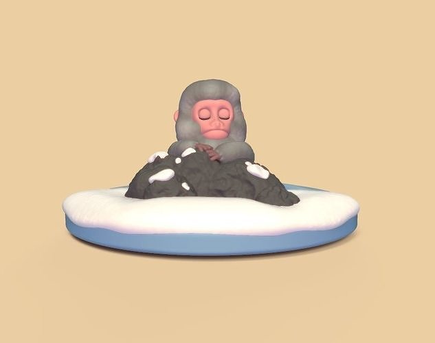 Snow Monkey Hot Spring 3D model 3D printable | CGTrader