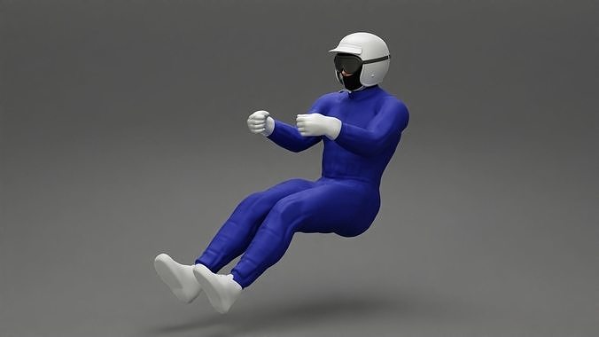 Racing driver in the car 3D model 3D printable | CGTrader