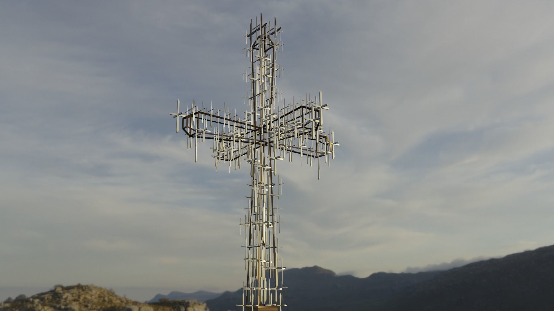 Cross monument 3D model | CGTrader