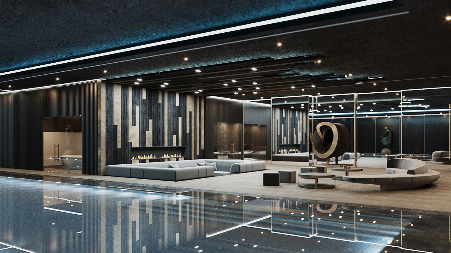 Corona - 3ds Max scene files - Residential Pool Interior 3D model ...