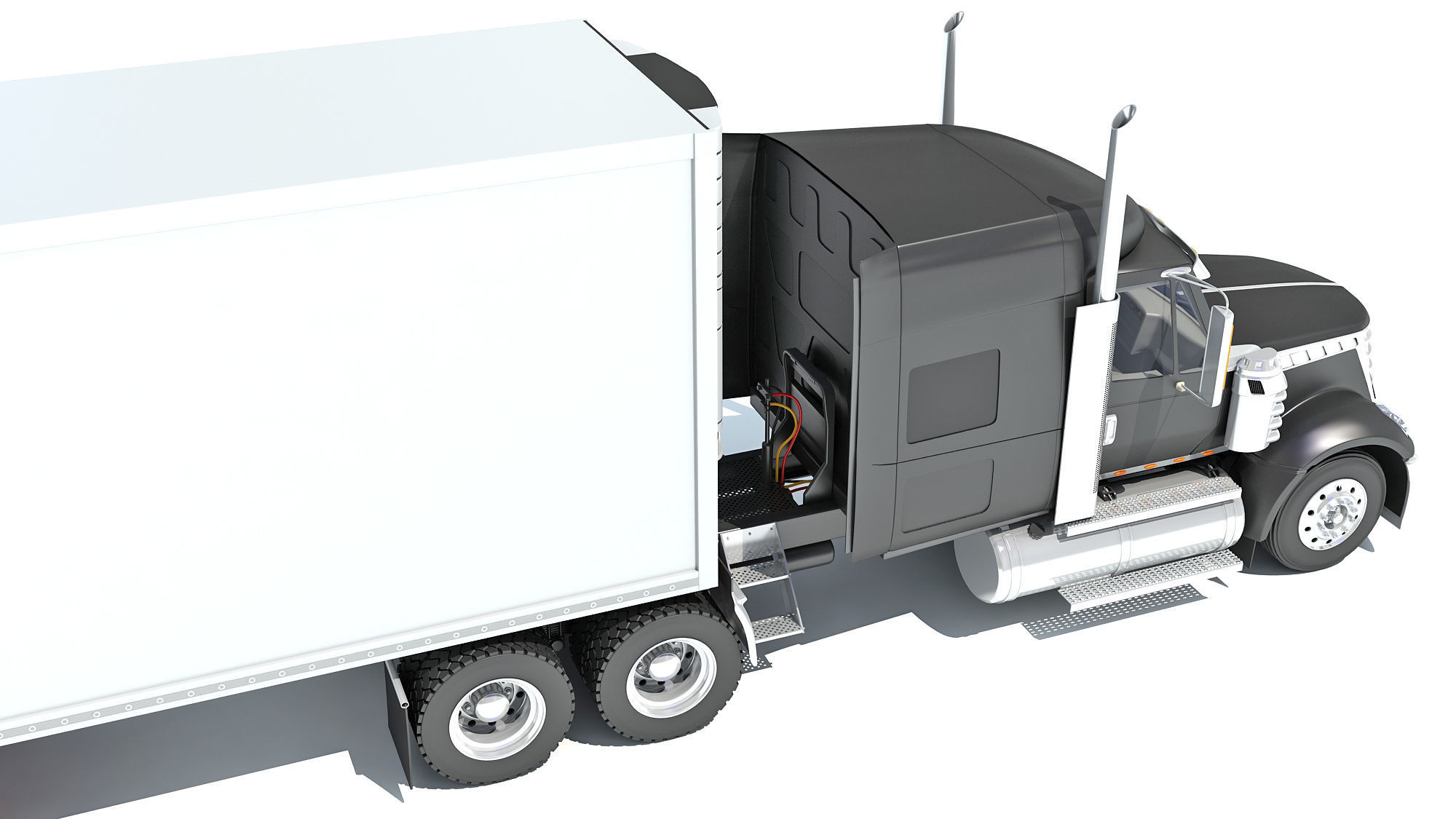 Truck with Reefer Refrigerator Trailer 3D model | CGTrader