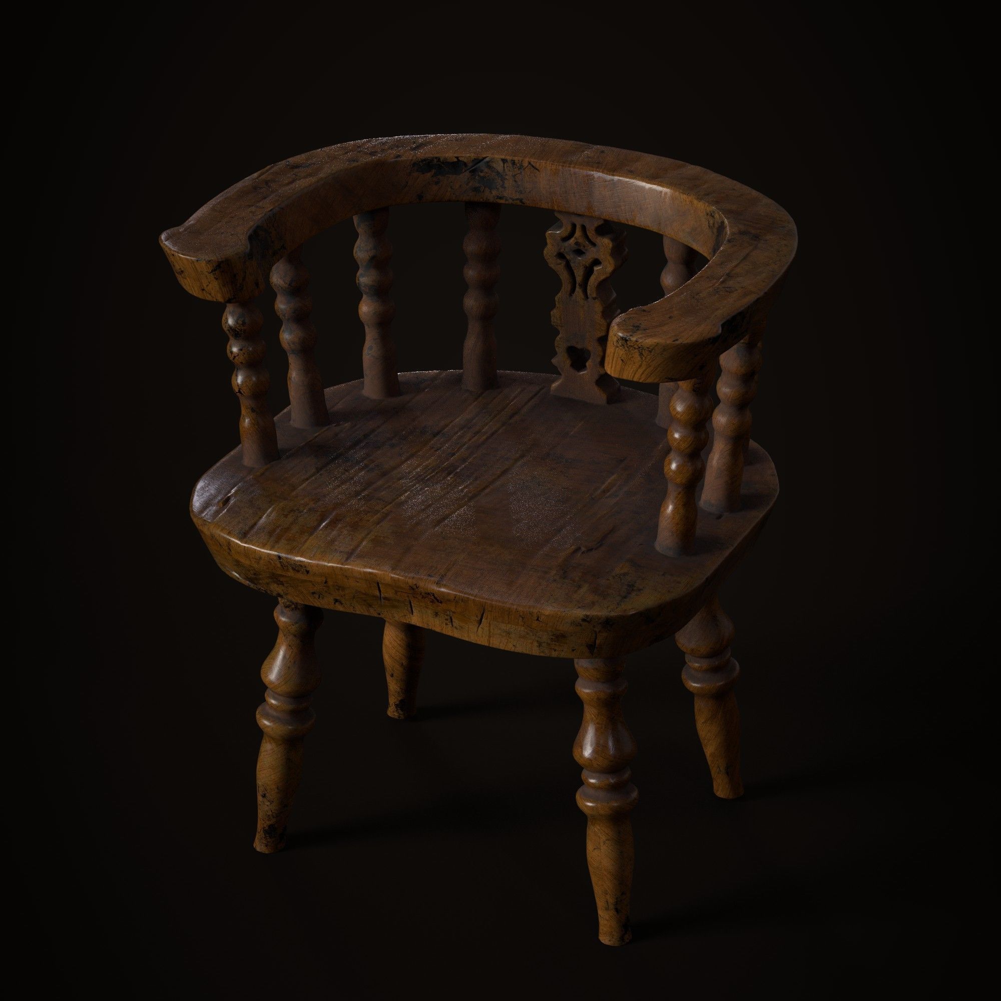 HOBBIT THONET CHAIR - VINTAGE - CLASSIC - RUSTIC - ANTIQUE 3D model 3D ...