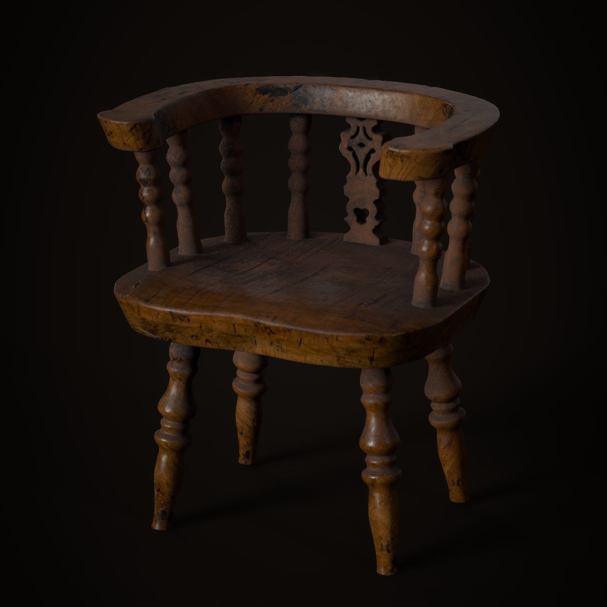 HOBBIT THONET CHAIR - VINTAGE - CLASSIC - RUSTIC - ANTIQUE 3D model 3D ...