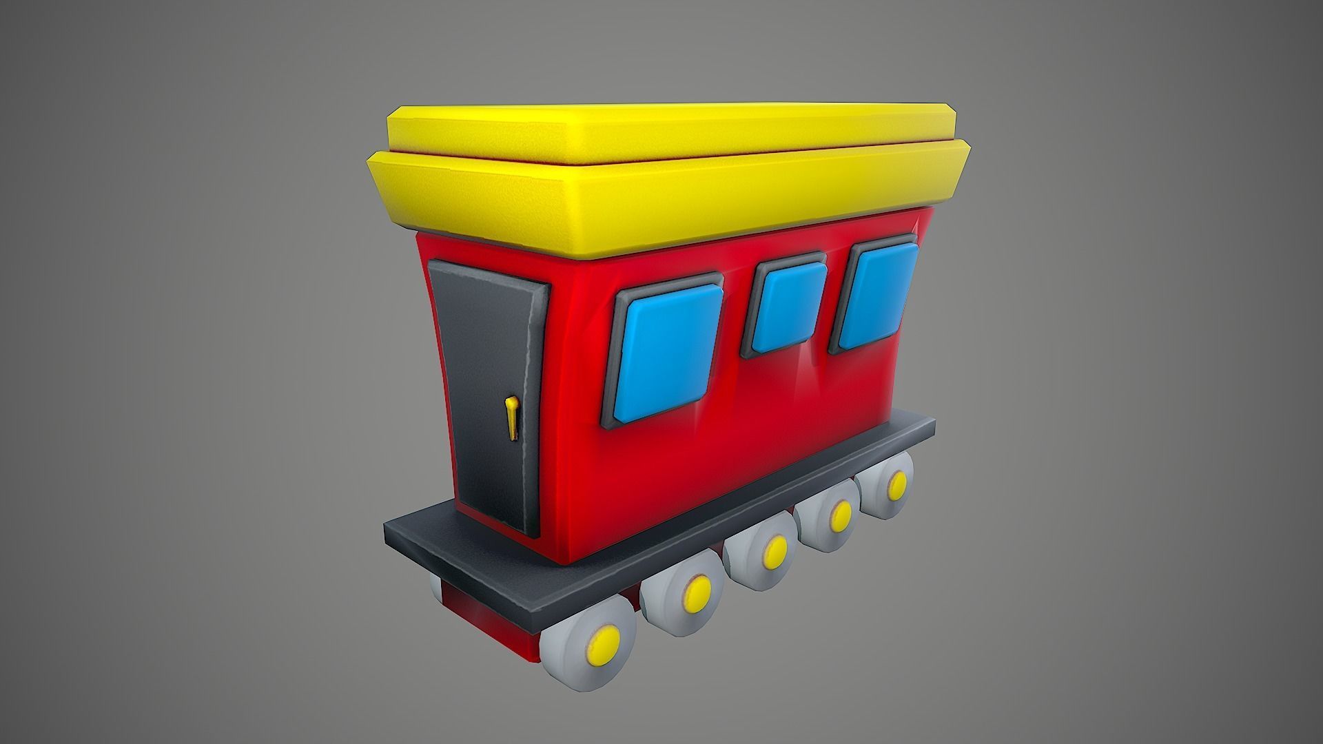 3D model TRAIN WAGONS CARS CARTOON STYLIZED VR / AR / low-poly | CGTrader