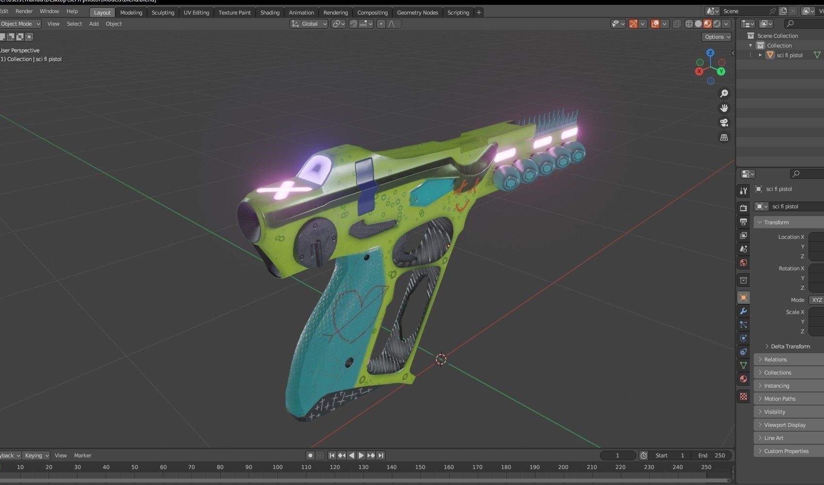 3D model sci-fi Cartoon Pistol VR / AR / low-poly | CGTrader