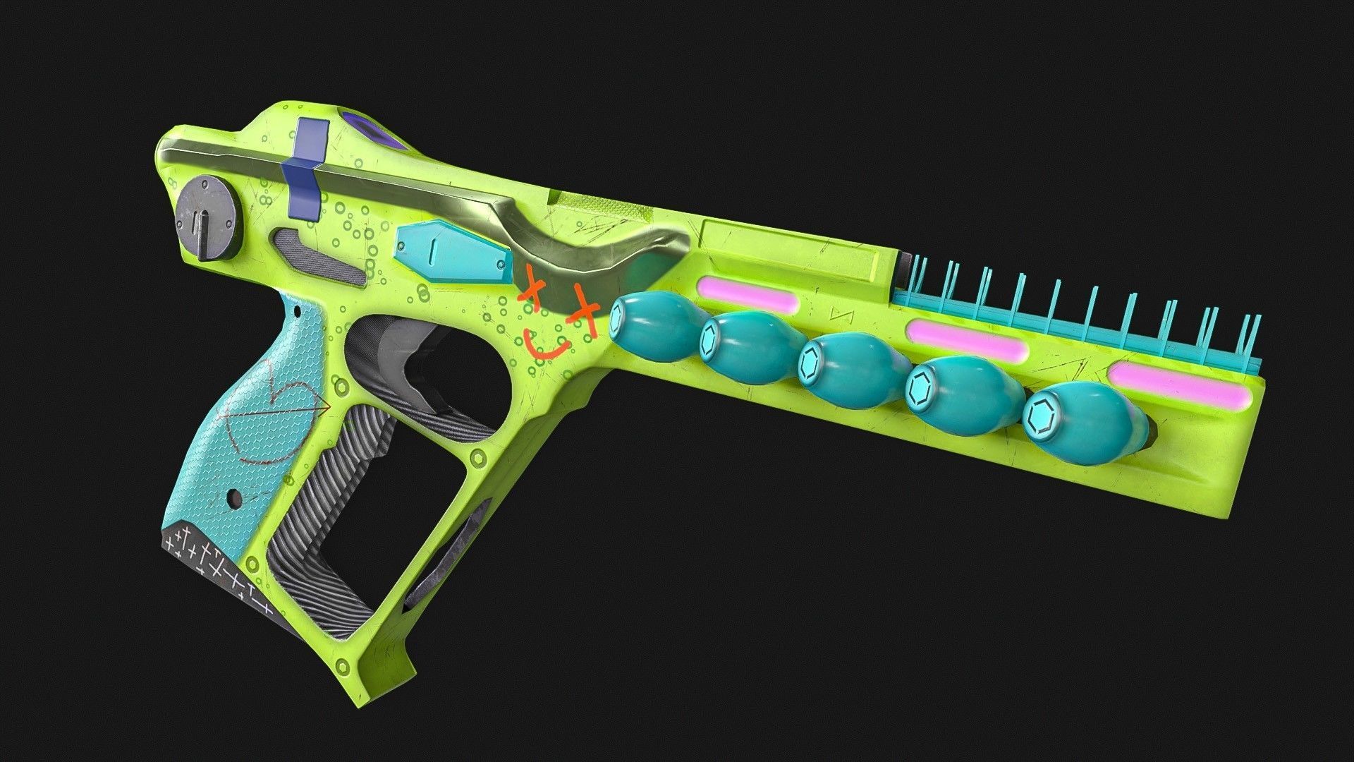 3D model sci-fi Cartoon Pistol VR / AR / low-poly | CGTrader