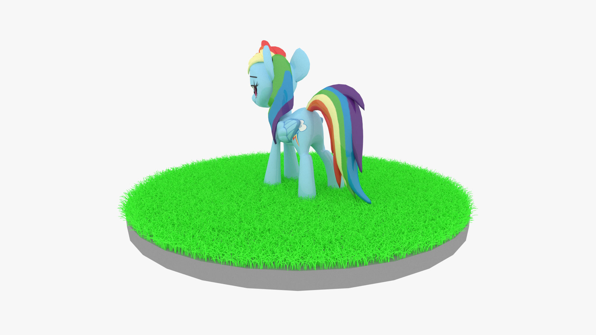 3D model Cartoon Rainbow Pony Rigged VR / AR / low-poly | CGTrader