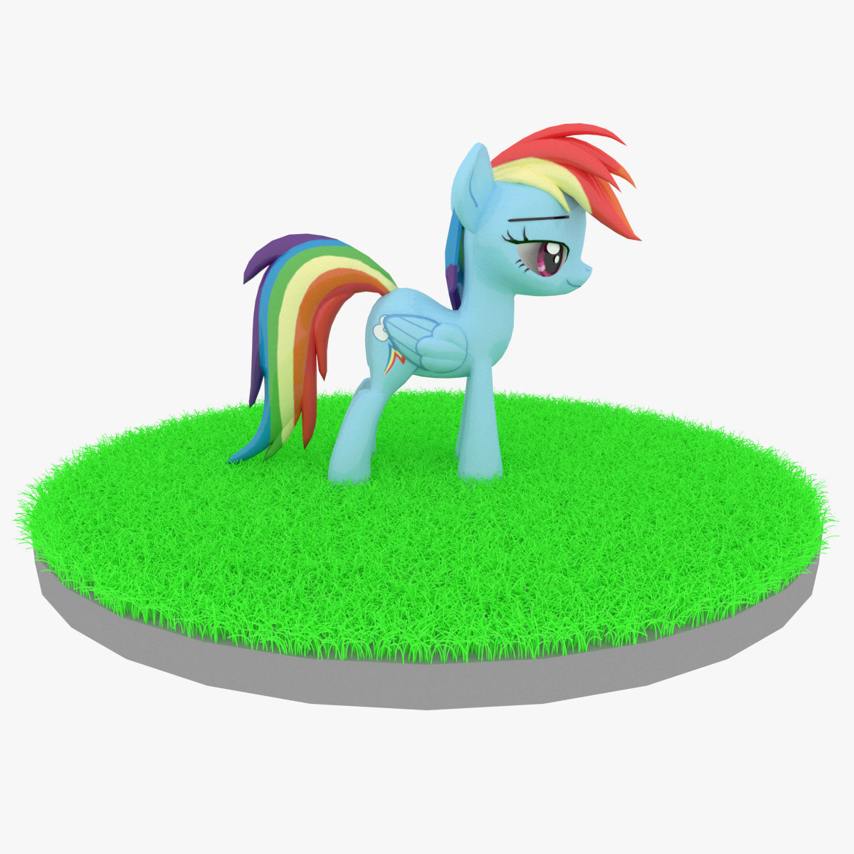 3D model Cartoon Rainbow Pony Rigged VR / AR / low-poly | CGTrader