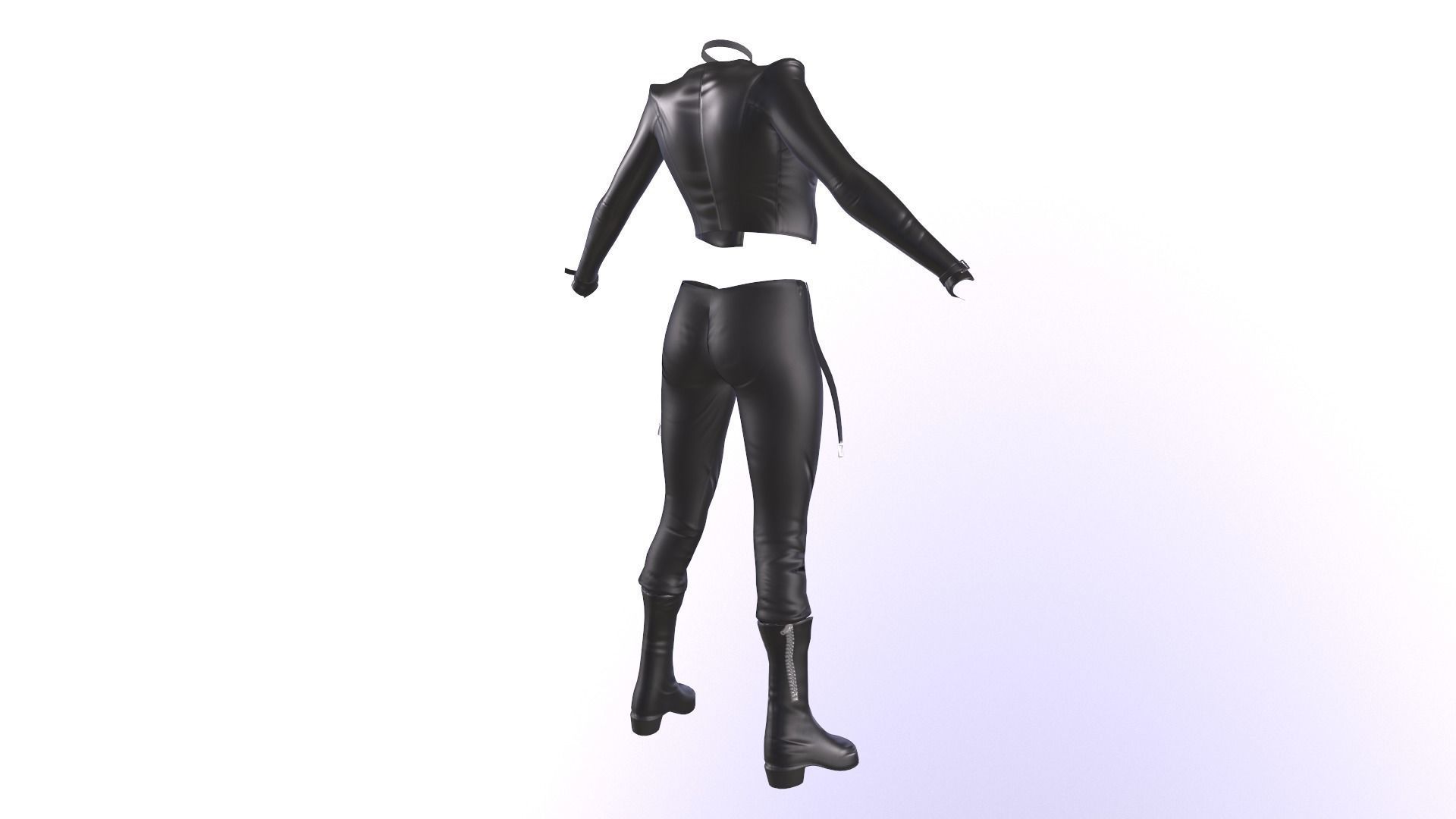 3D model Female leather sci-fi spy outfit VR / AR / low-poly | CGTrader