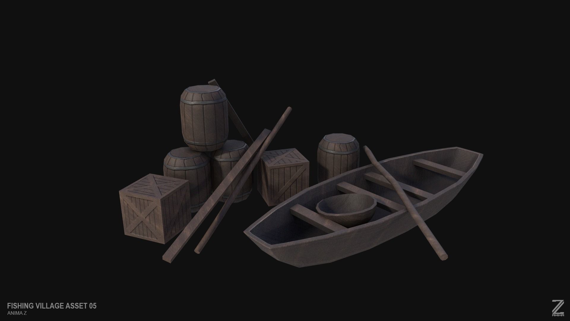 3D model Fishing village asset 05 VR / AR / low-poly | CGTrader