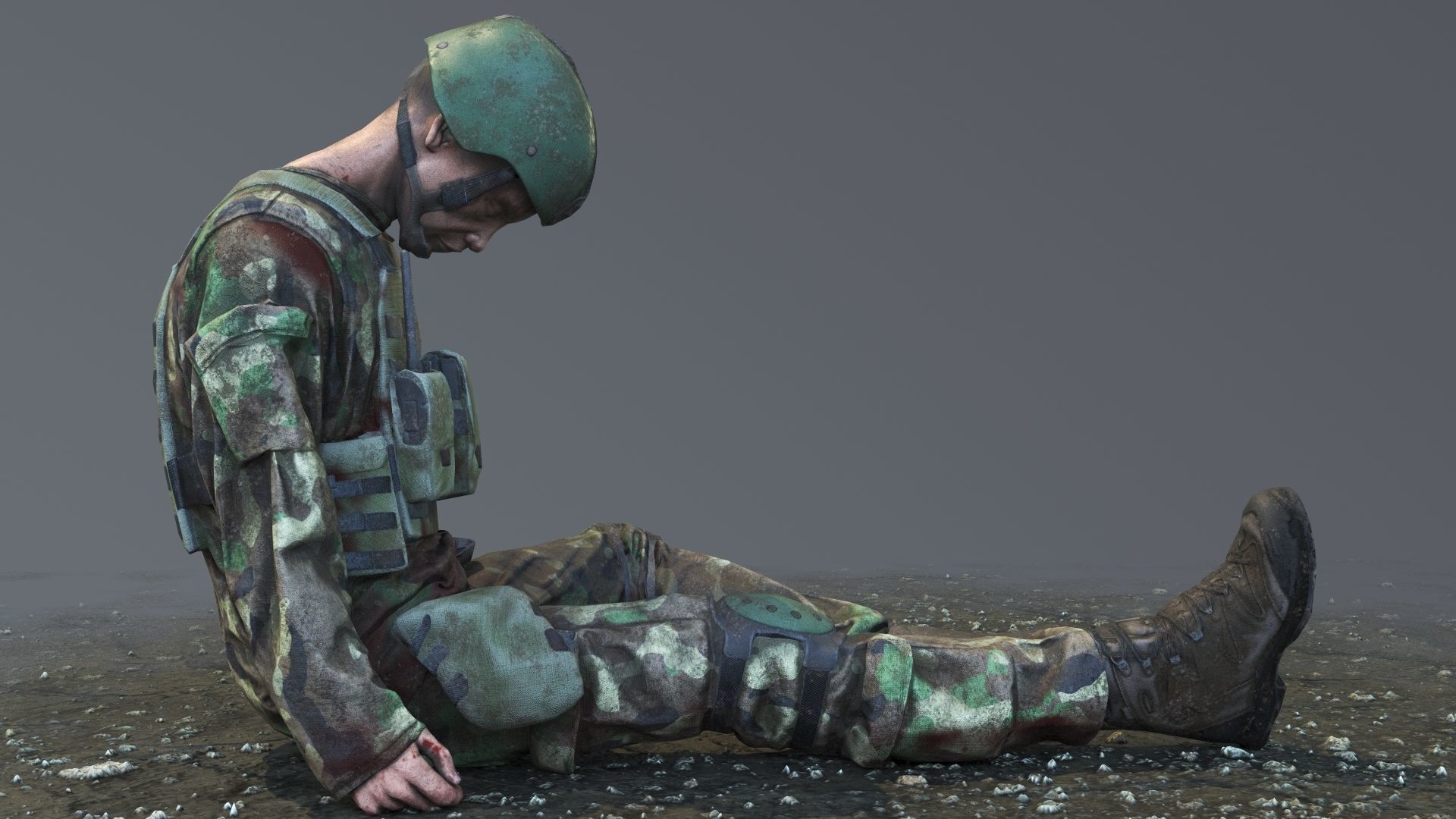 3D model Fallen Soldier 2 VR / AR / low-poly | CGTrader