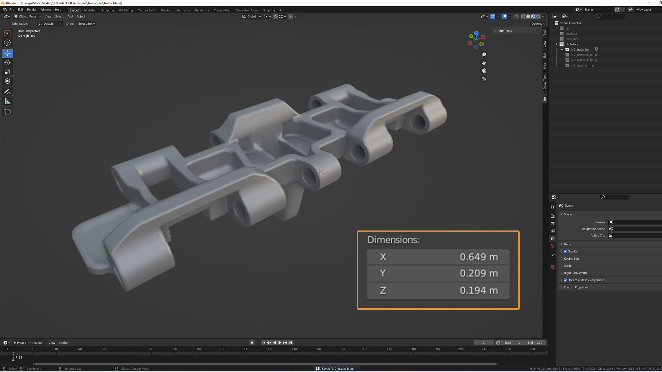 Track Links for Tanks IS and KV 3D model | CGTrader