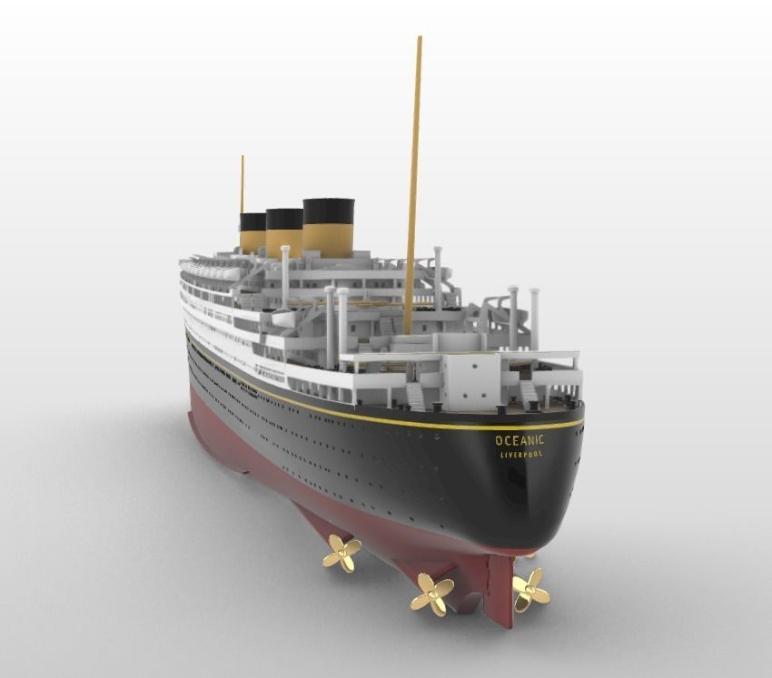 Print ready OCEANIC III White Star Line mega ocean liner 3D model 3D ...