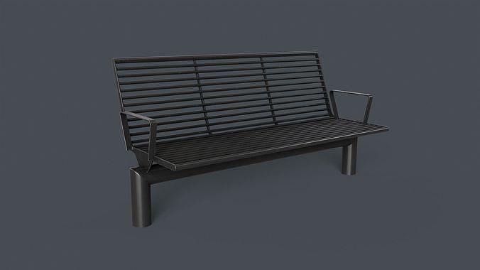 3D model Metal Modern Bench 23 PBR Game Ready VR / AR / low-poly | CGTrader