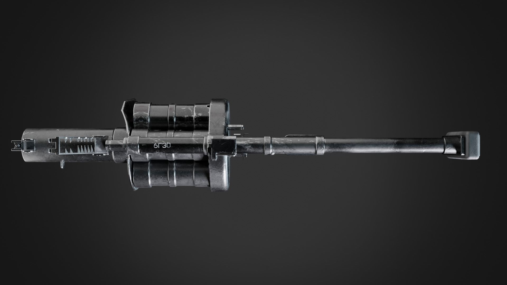 3D model 3D low-poly model of the RG-6 grenade launcher VR / AR / low ...