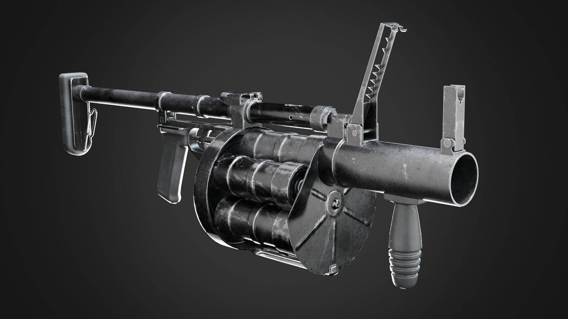 3D model 3D low-poly model of the RG-6 grenade launcher VR / AR / low ...