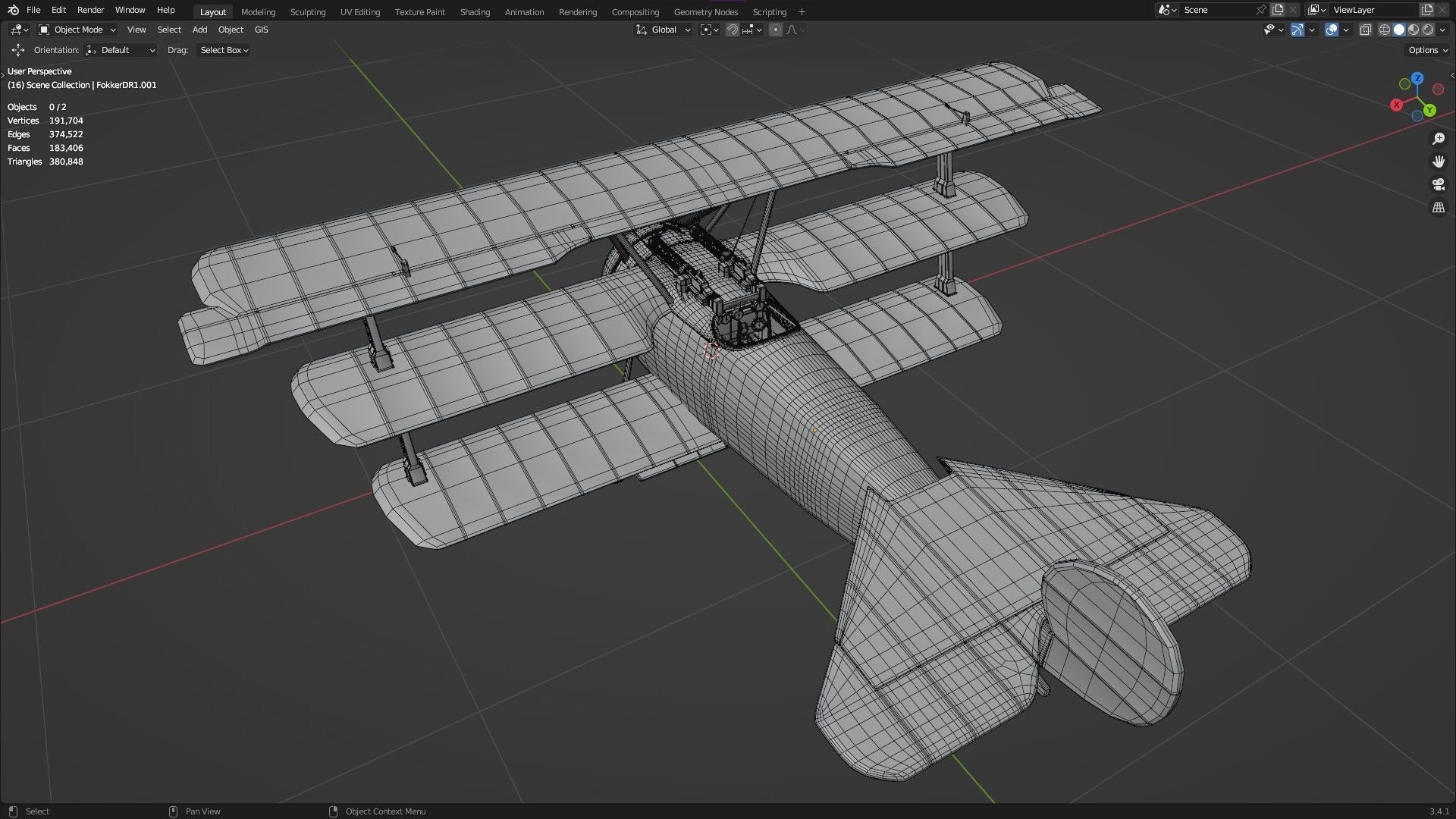 Fokker Dr1 - ww1 Red baron 3D model rigged | CGTrader