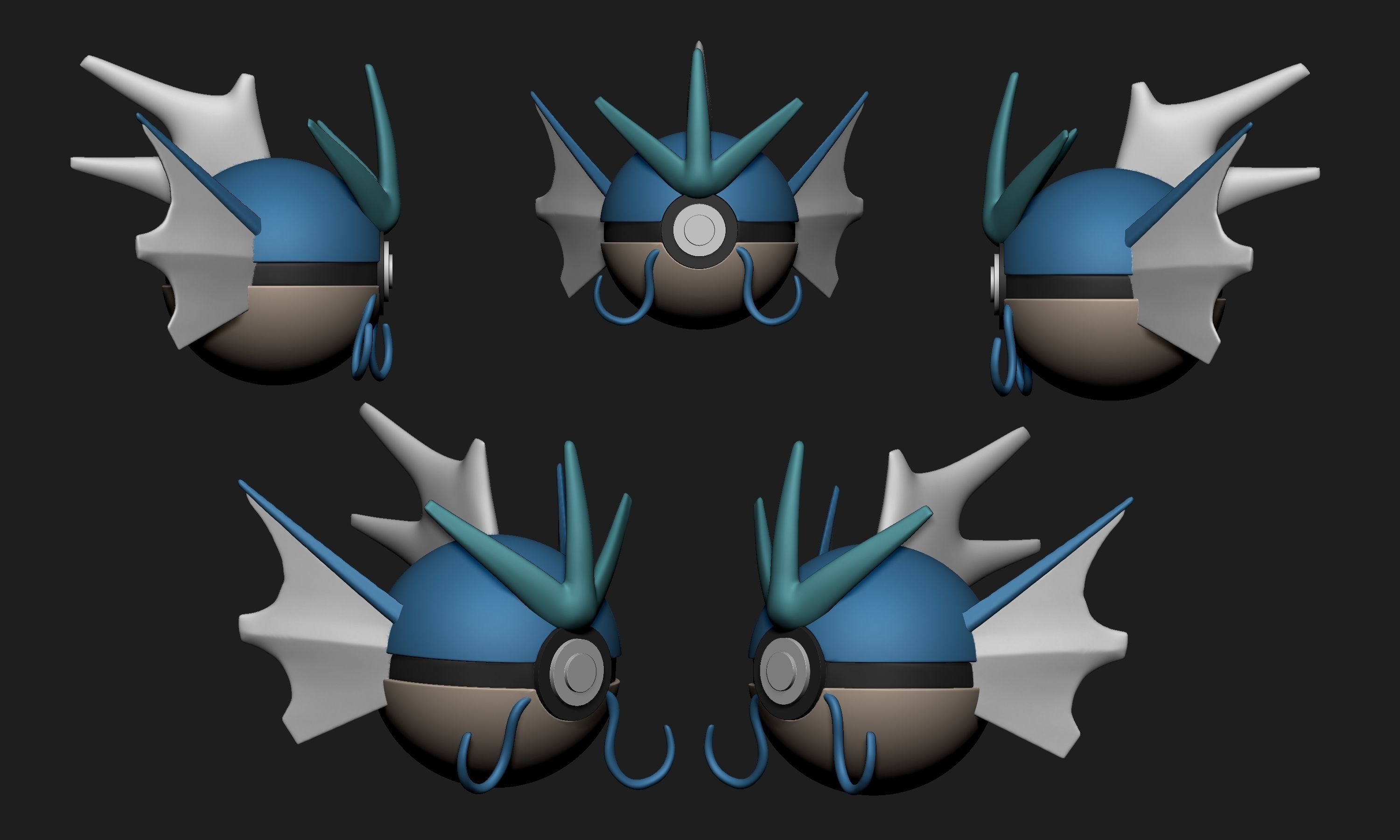 Pokemon Gyarados Pokeball 3D model 3D printable | CGTrader