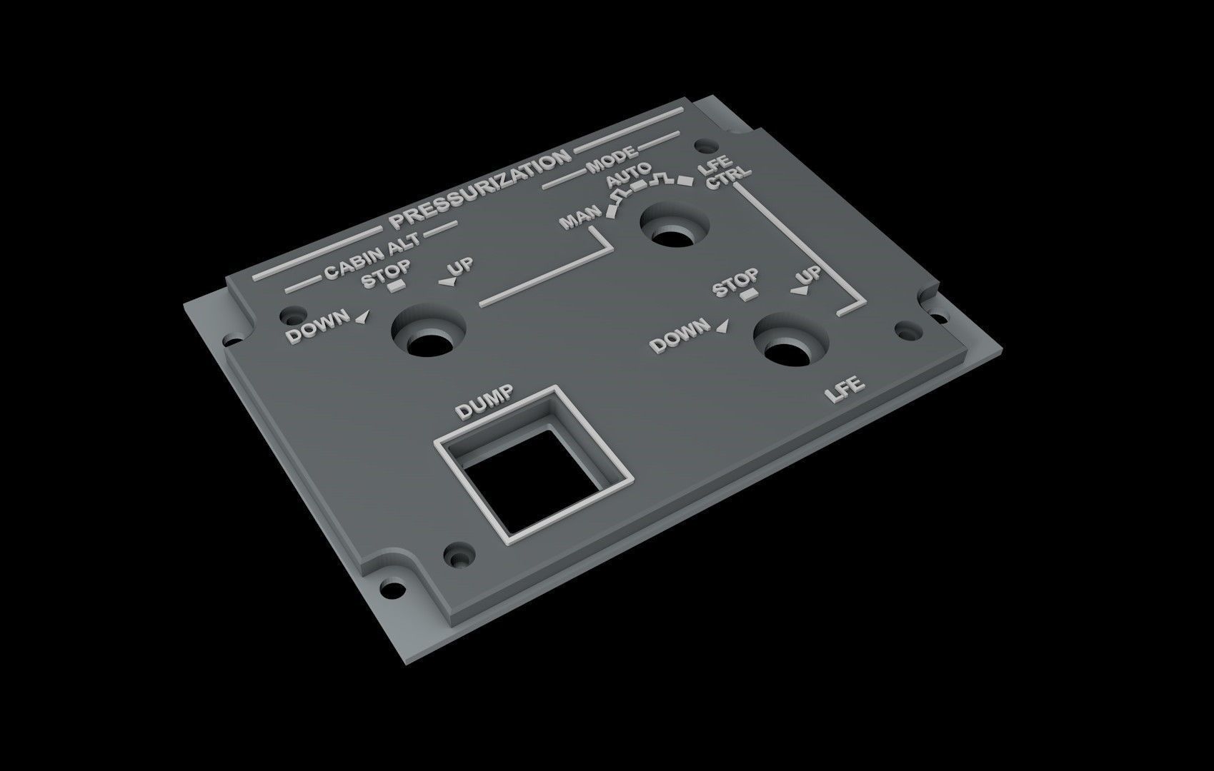 EMBRAER E1 OVERHEAD - PRESSURIZATION PANEL 3D model 3D printable | CGTrader
