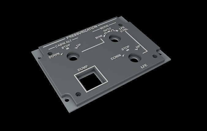 EMBRAER E1 OVERHEAD - PRESSURIZATION PANEL 3D model 3D printable | CGTrader