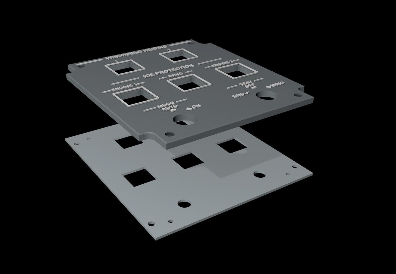 EMBRAER E1 OVERHEAD - WINDSHIELD HEAT ICE PROTECTION PANEL 3D model 3D ...