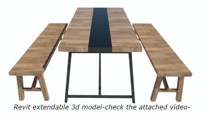 Baeumel Iron Trestle Dining Table 3D model rigged | CGTrader