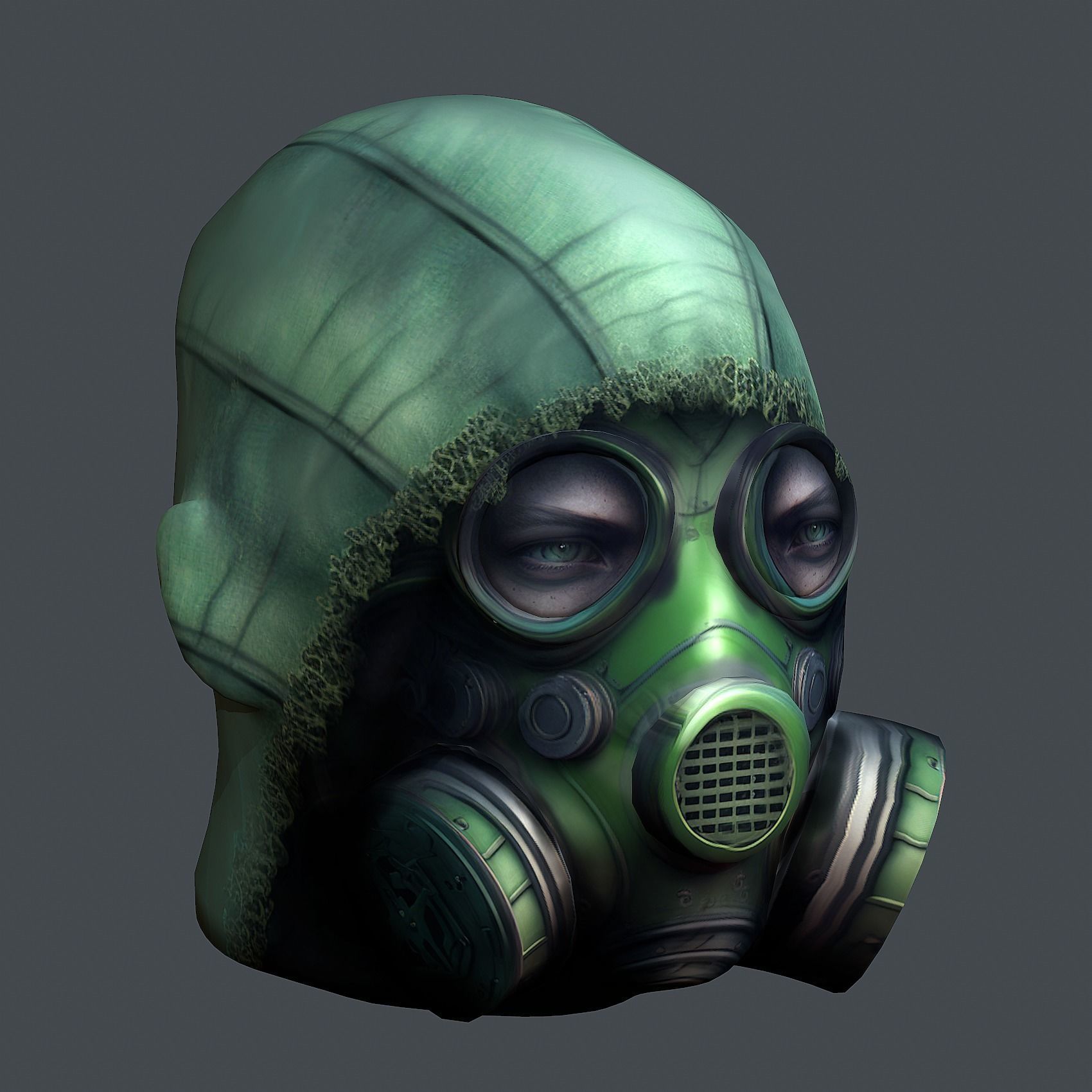 3D model Gas mask helmet scifi Low-poly character art game space VR ...