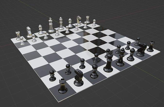 3D model Metallic Chess Set VR / AR / low-poly | CGTrader