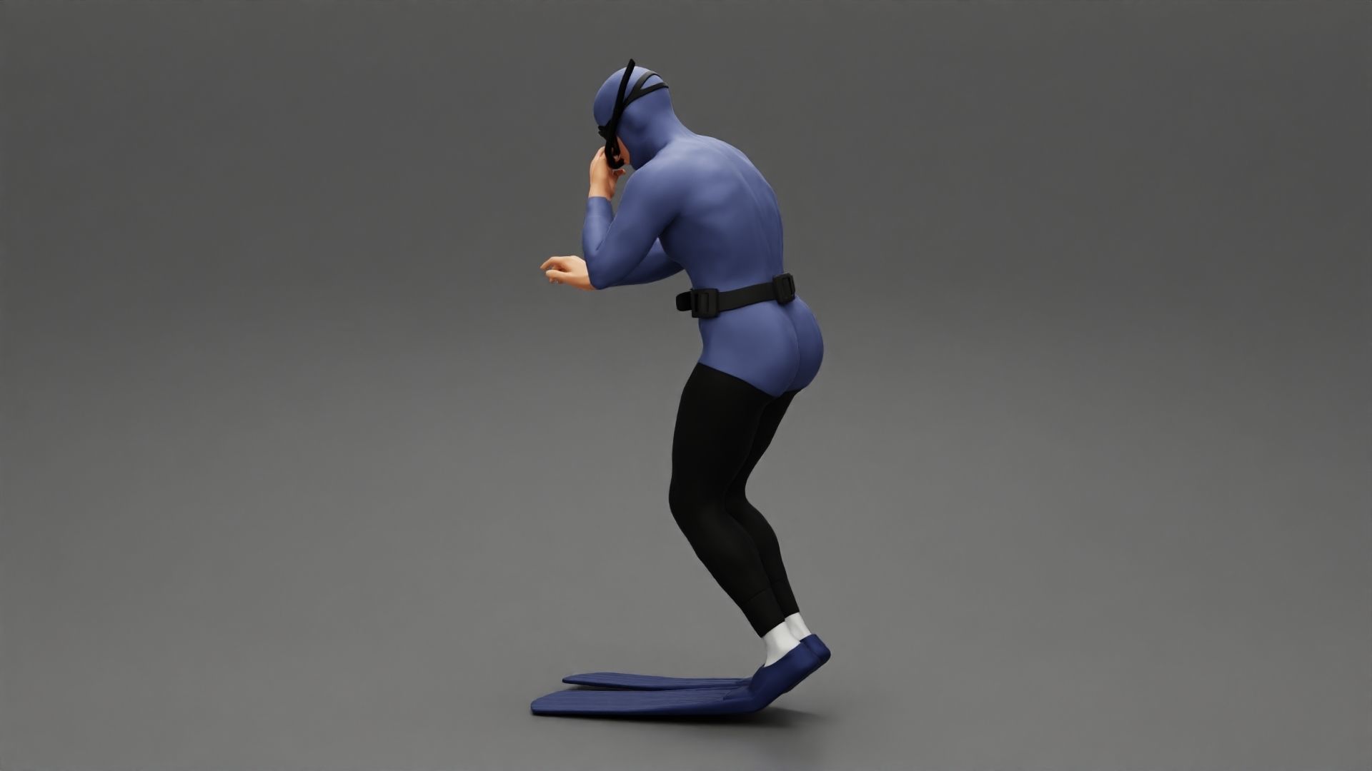 Scuba diver jumping from the boat in water 3D model 3D printable | CGTrader