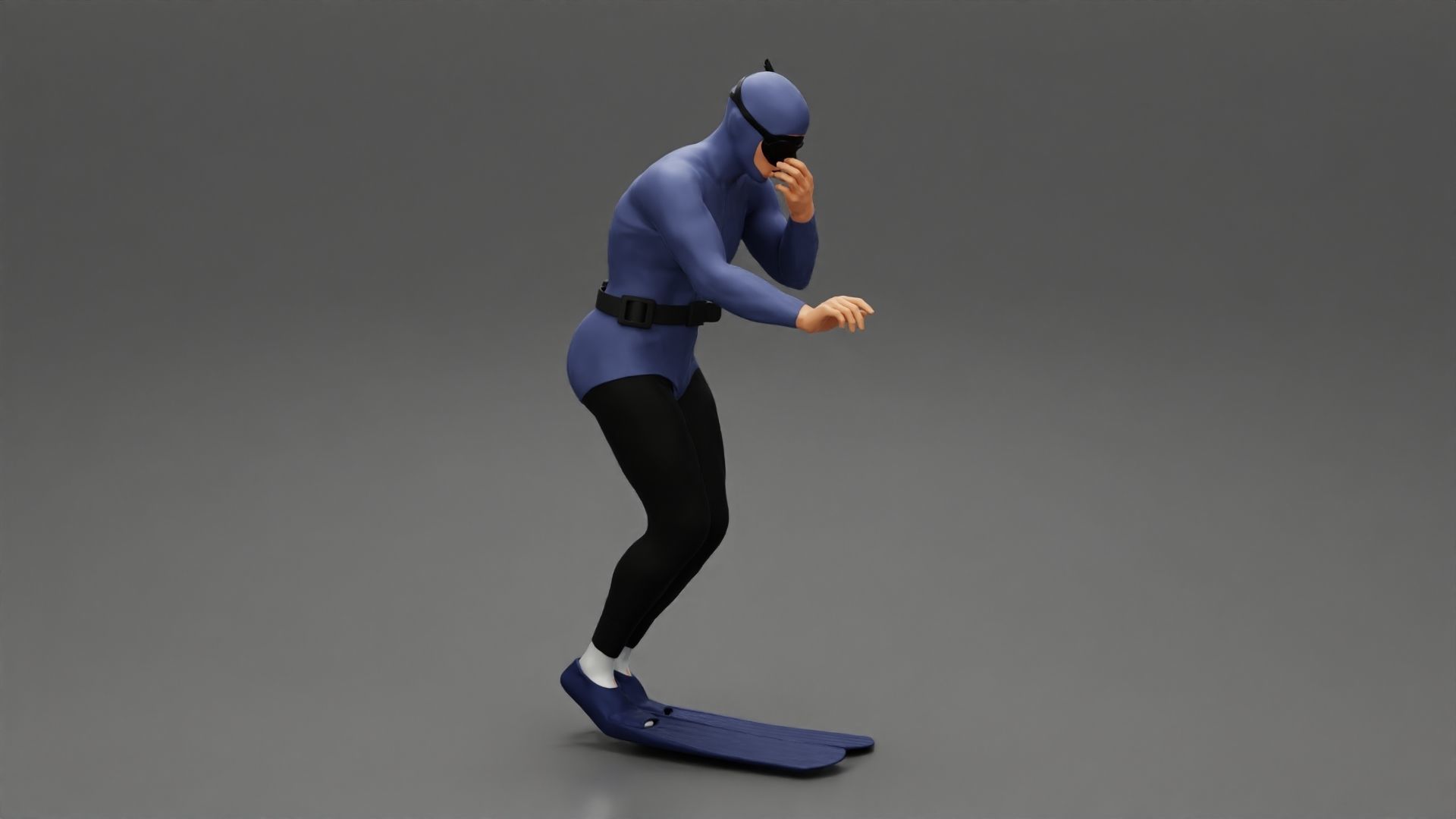 Scuba diver jumping from the boat in water 3D model 3D printable | CGTrader