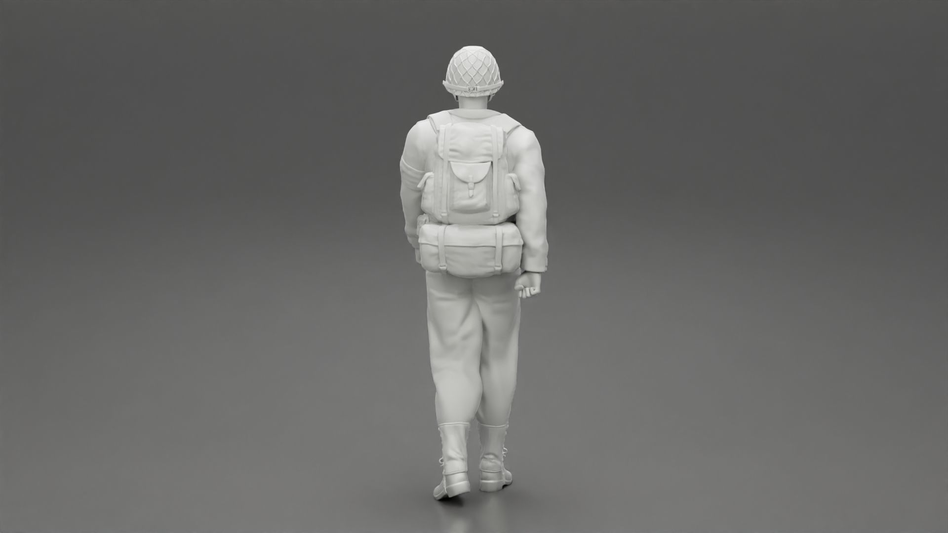Soldier carrying a backpack 3D model 3D printable | CGTrader