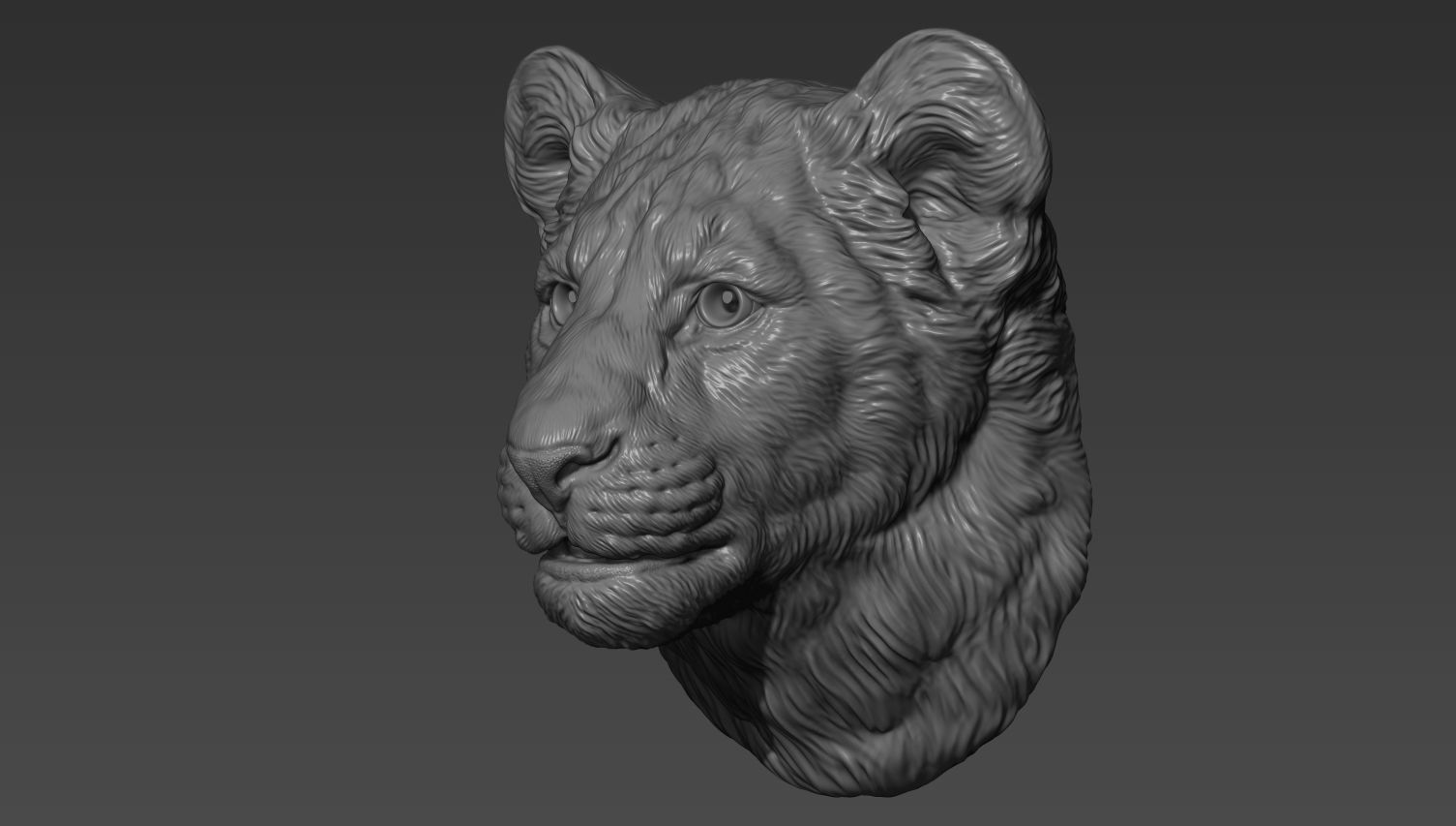 Lion cub head 3D model 3D printable | CGTrader