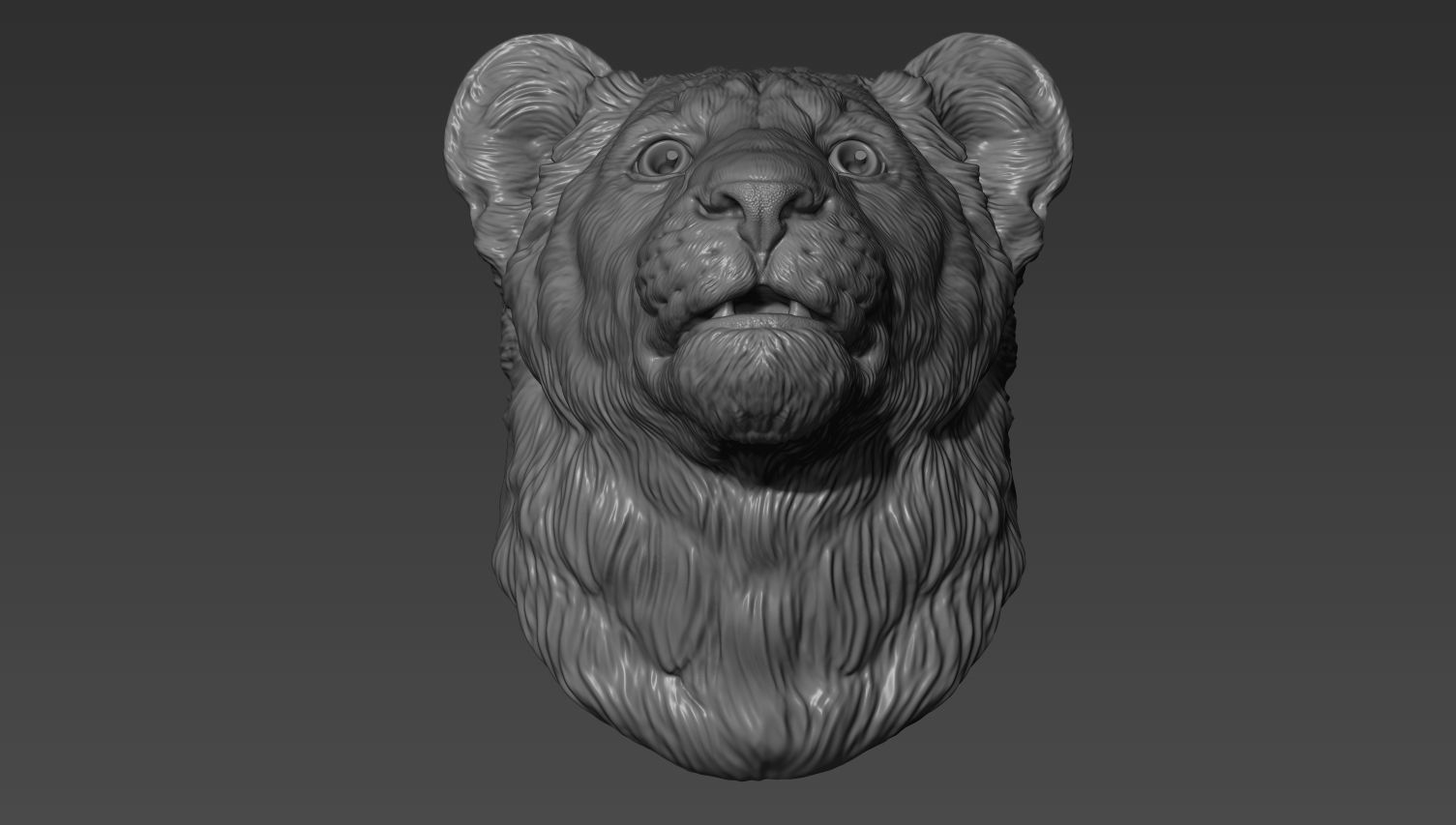 Lion cub head 3D model 3D printable | CGTrader