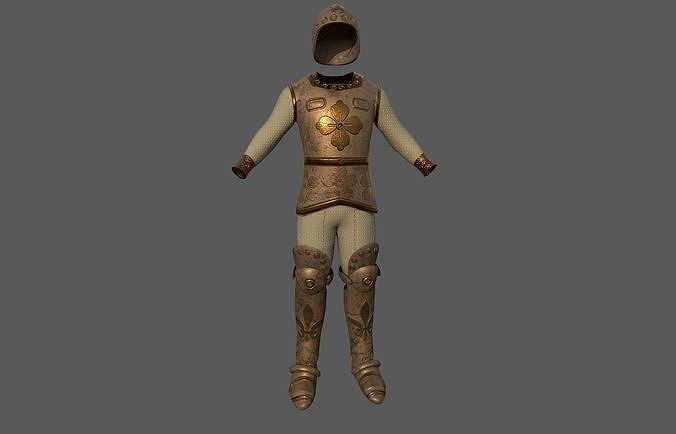 3D model Game Ready Low-poly 3D model Armor Warrior VR / AR / low-poly ...