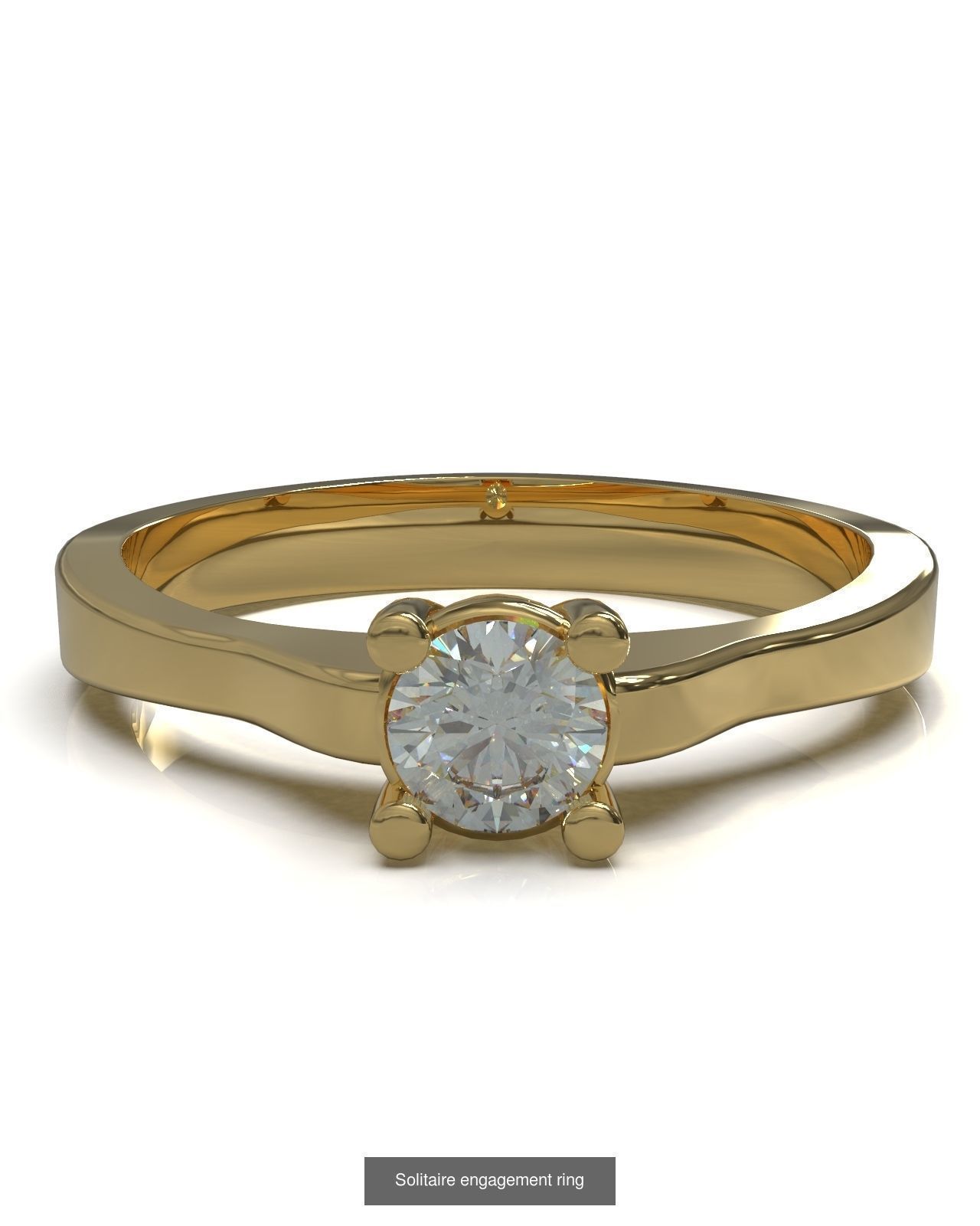 Solitaire engagement wedding ring collection 3D printable model | CGTrader