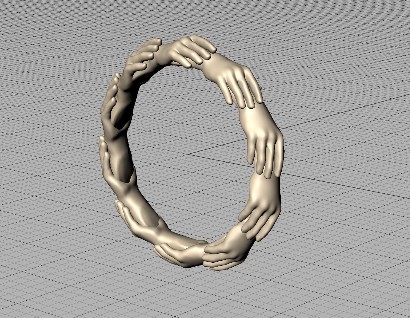 Hands Band Ring Own design Wedding Band 7US size 3D model 3D printable ...