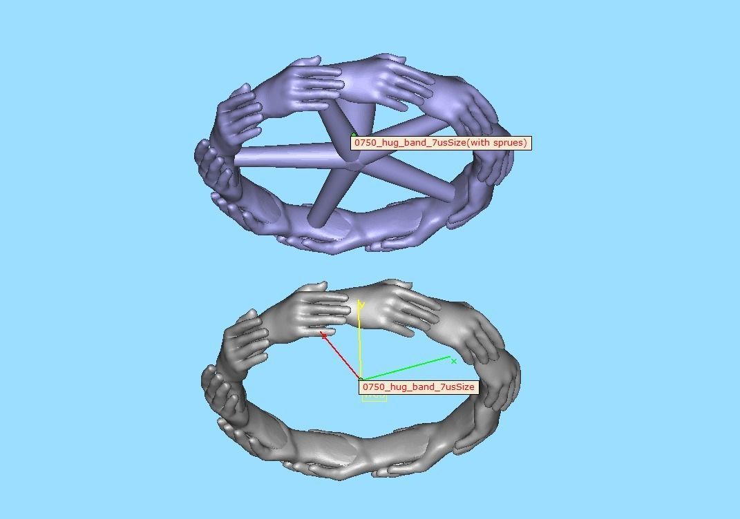 Hands Band Ring Own design Wedding Band 7US size 3D model 3D printable ...