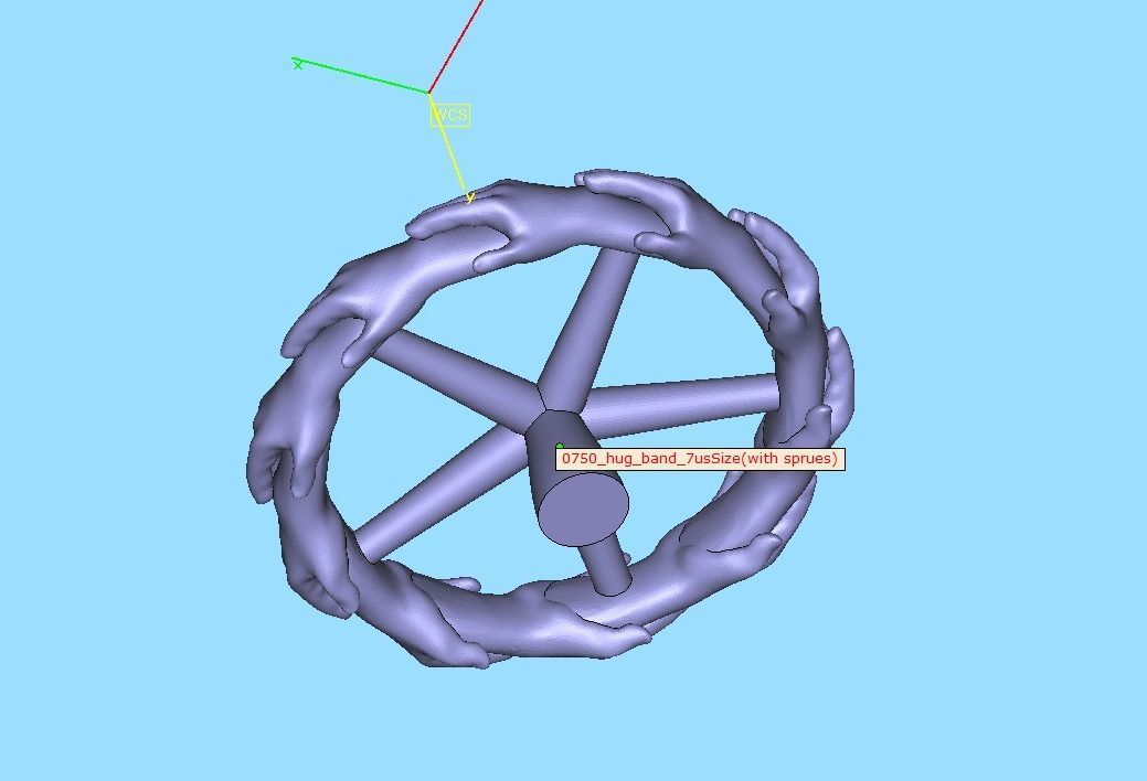 Hands Band Ring Own design Wedding Band 7US size 3D model 3D printable ...