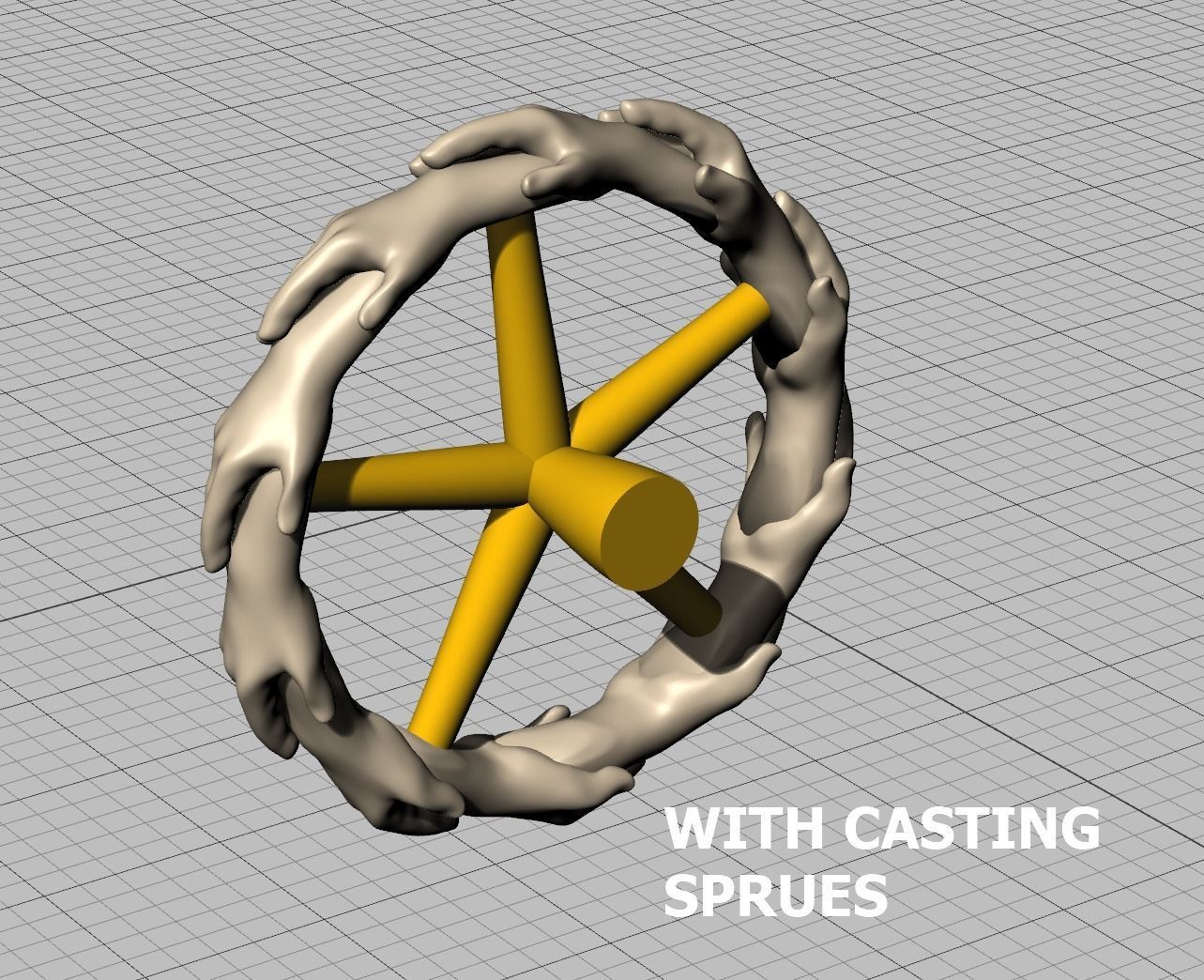 Hands Band Ring Own design Wedding Band 7US size 3D model 3D printable ...