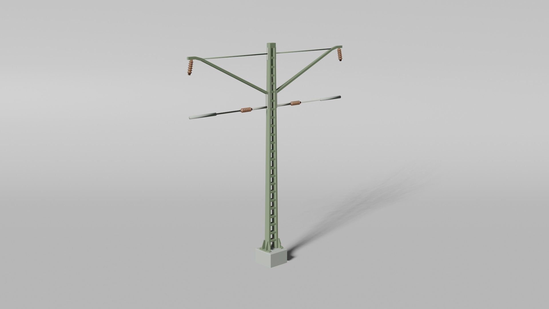 Middle overhead line mast for railway lines 3D model | CGTrader