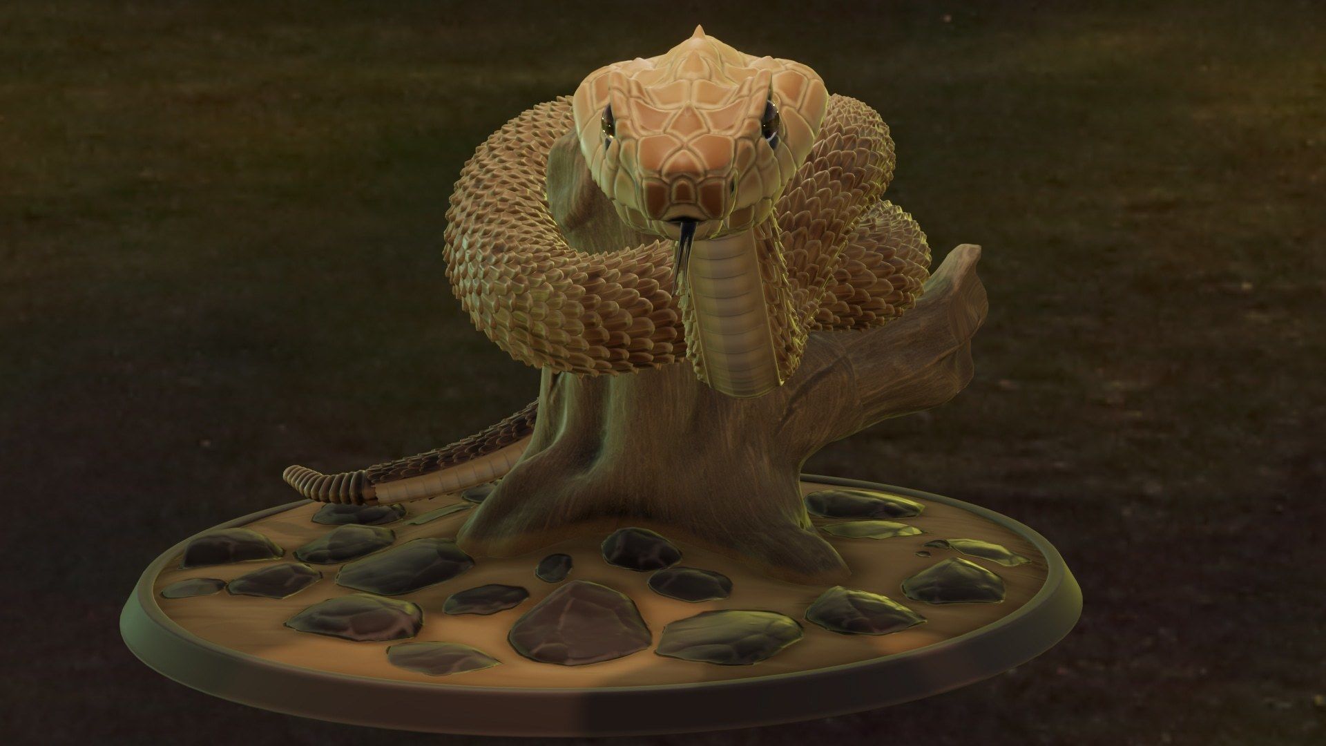 Realistic Rattlesnake Model statue of snake 3D model rigged | CGTrader