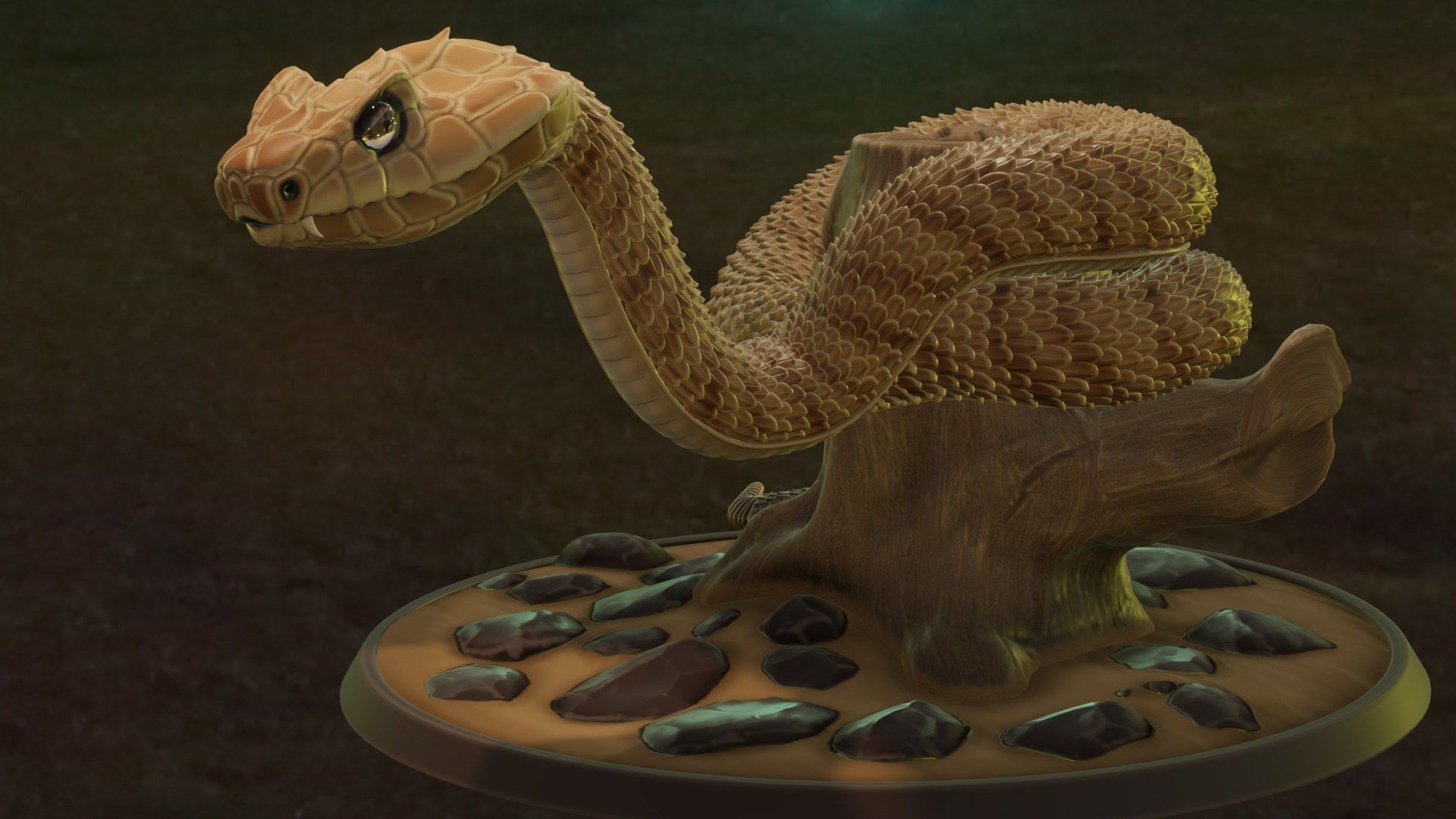 Realistic Rattlesnake Model statue of snake 3D model rigged | CGTrader