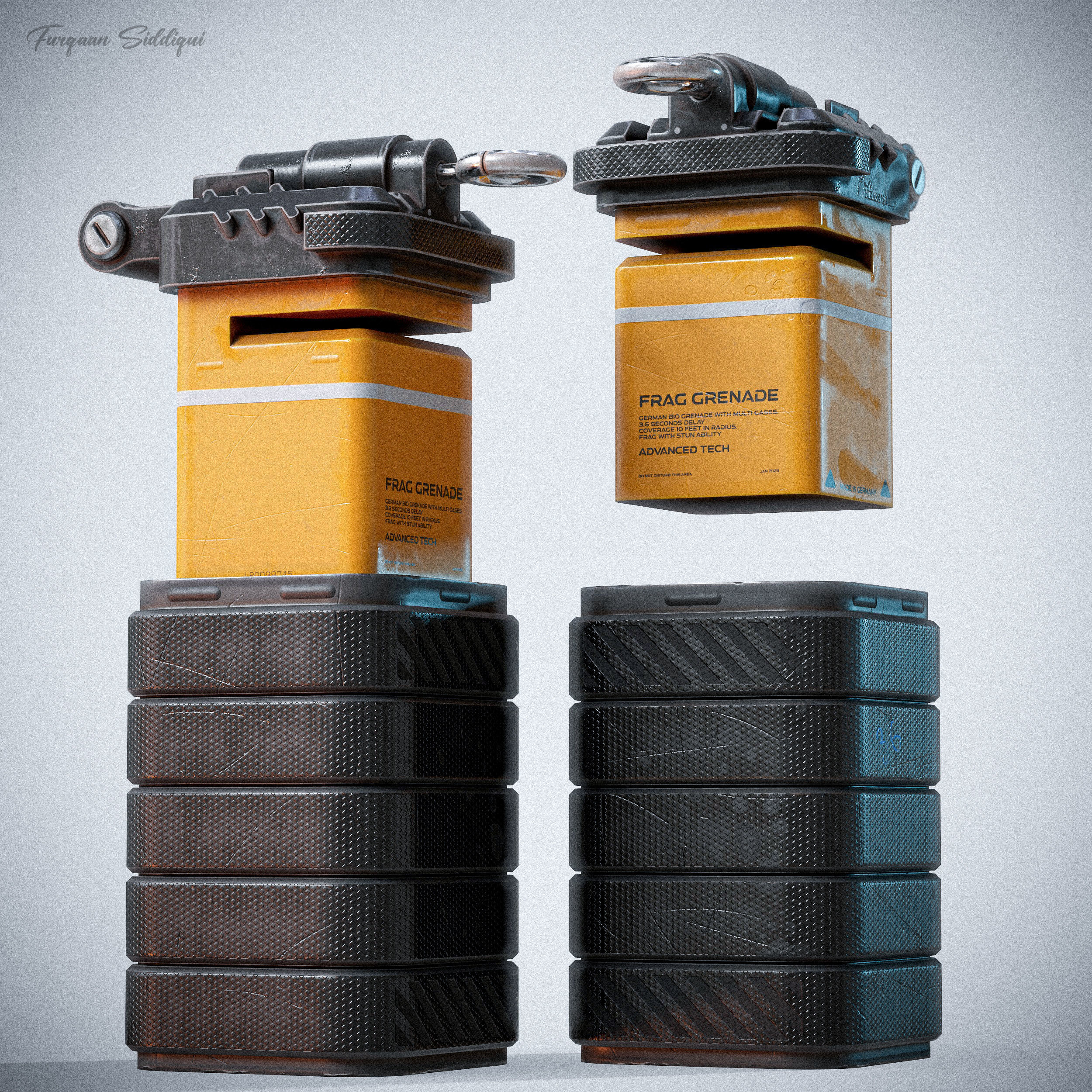 3D model Sci-fi Bulky Frag Grenade VR / AR / low-poly | CGTrader