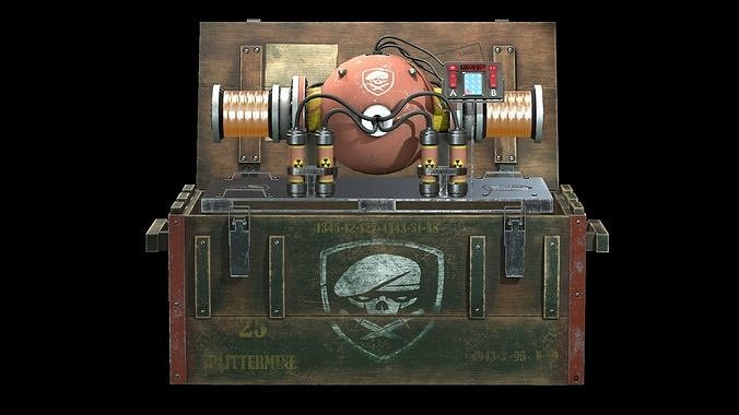3D model wooden box with bomb VR / AR / low-poly | CGTrader