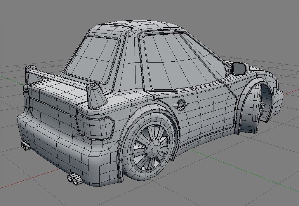 3D model Rigged low poly cartoon racing car HANKOOK VR / AR / low-poly ...