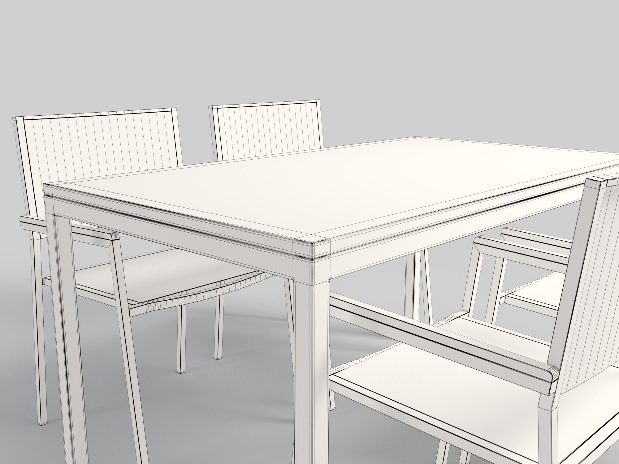 Outdoor Restaurant Cafe Table And Chairs 3D model | CGTrader